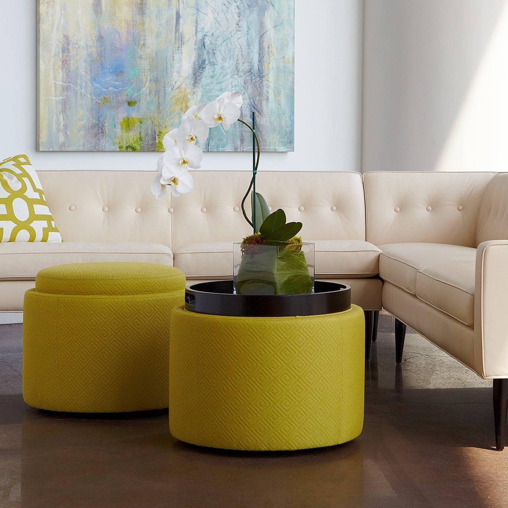 American Leather Uno Ottoman | Contemporary Ottomans