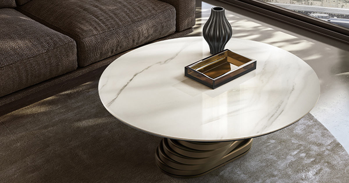 Rotolo Low Ceramic Top Coffee Table | Furniture | Sklar Furnishings