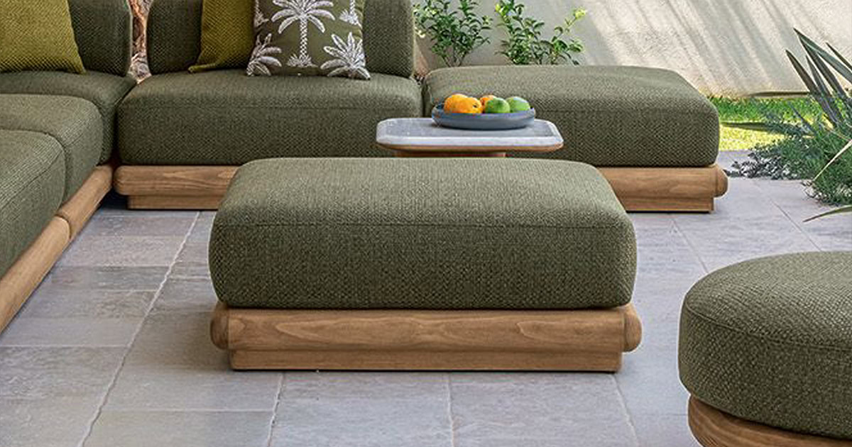 Itaca Outdoor Pouf | Furniture | Sklar Furnishings